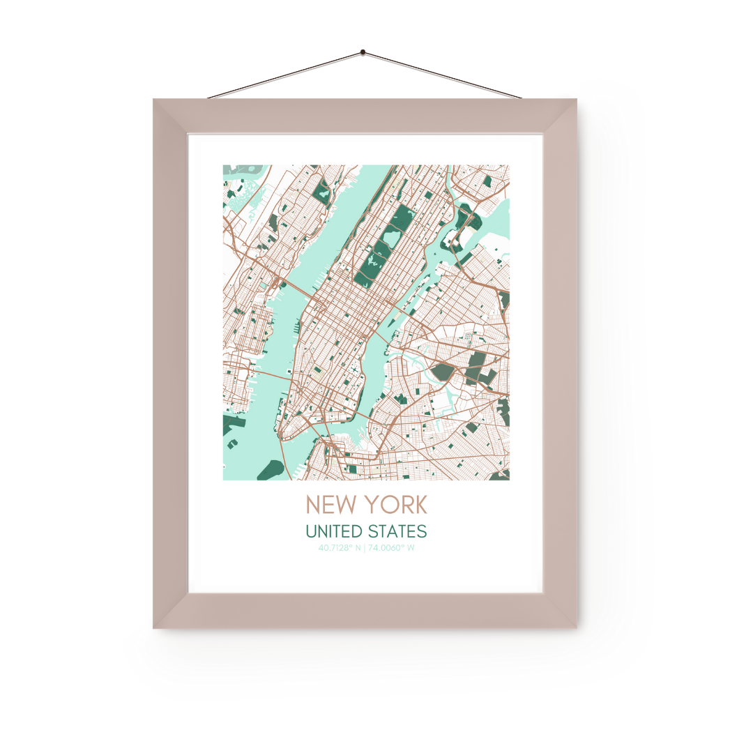 New York City Map Print | Poster City Map | Home Decor | 16 Designs Av ...