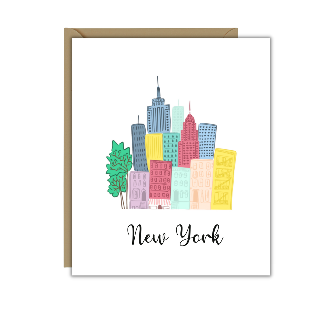 Colorful New York City Card | Greeting Cards | Elegant Cards | Friends ...
