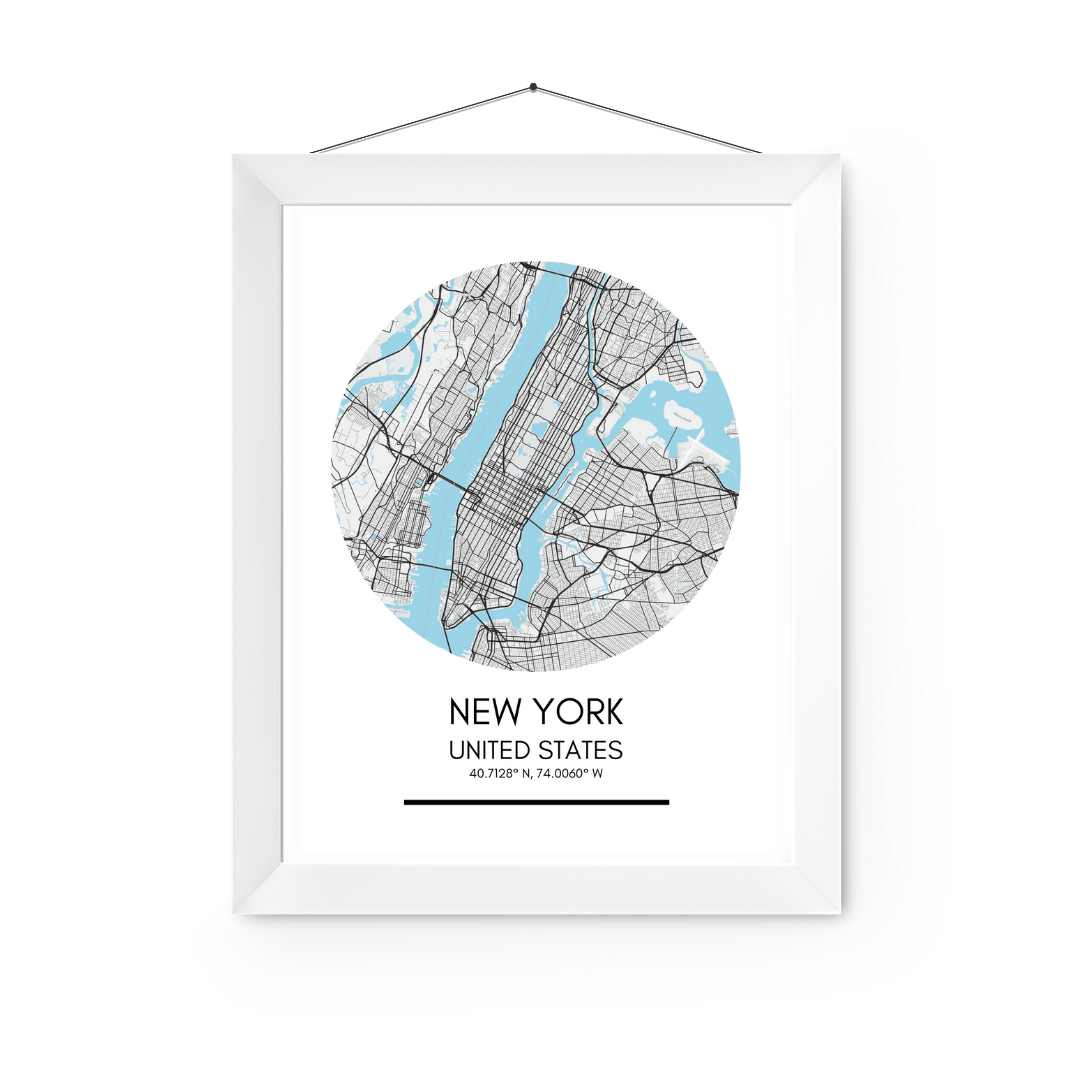 New York City Map Print | Poster City Map | Home Decor | 16 Designs Av ...